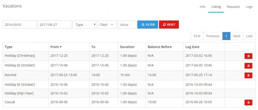 Vacations – Modulus Knowledgebase